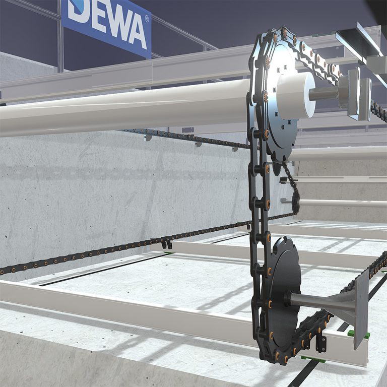 Chain Scraper System for rectangular settling basins | Dewa